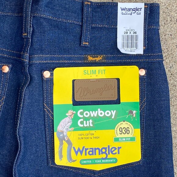 Wrangler | Jeans | Nwt Wrangler Cowboy Cut Slim Fit Denim Jeans Rigid Indigo Blue 29x36 936den ...